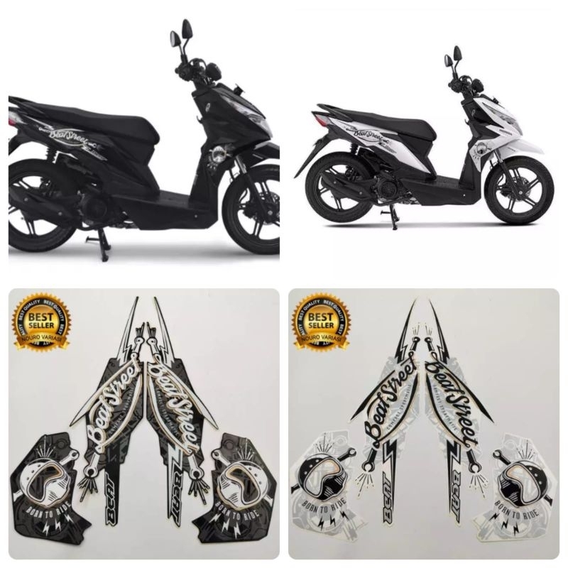 Jual STRIPING STANDART MOTOR HONDA BEAT STREET 2017 2018 HITAM PUTIH ...
