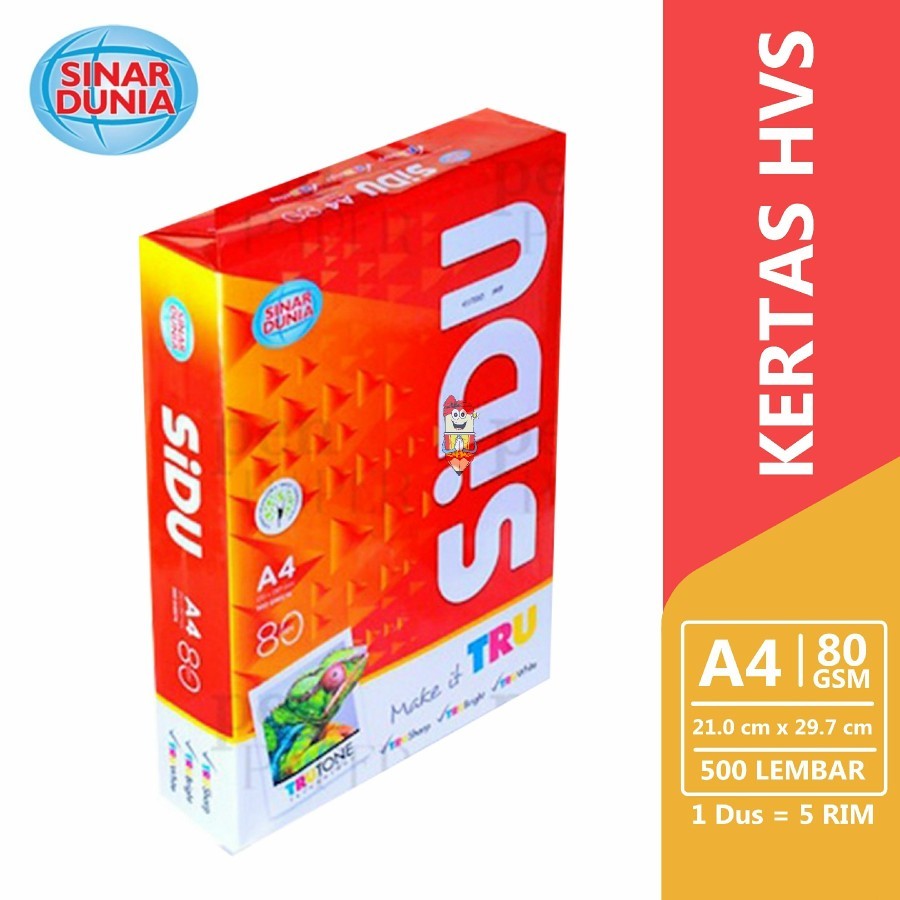 Jual Kertas HVS / print / foto copy / ukuran A4 SiDU ( Sinar Dunia ) 80 GSM | Shopee Indonesia