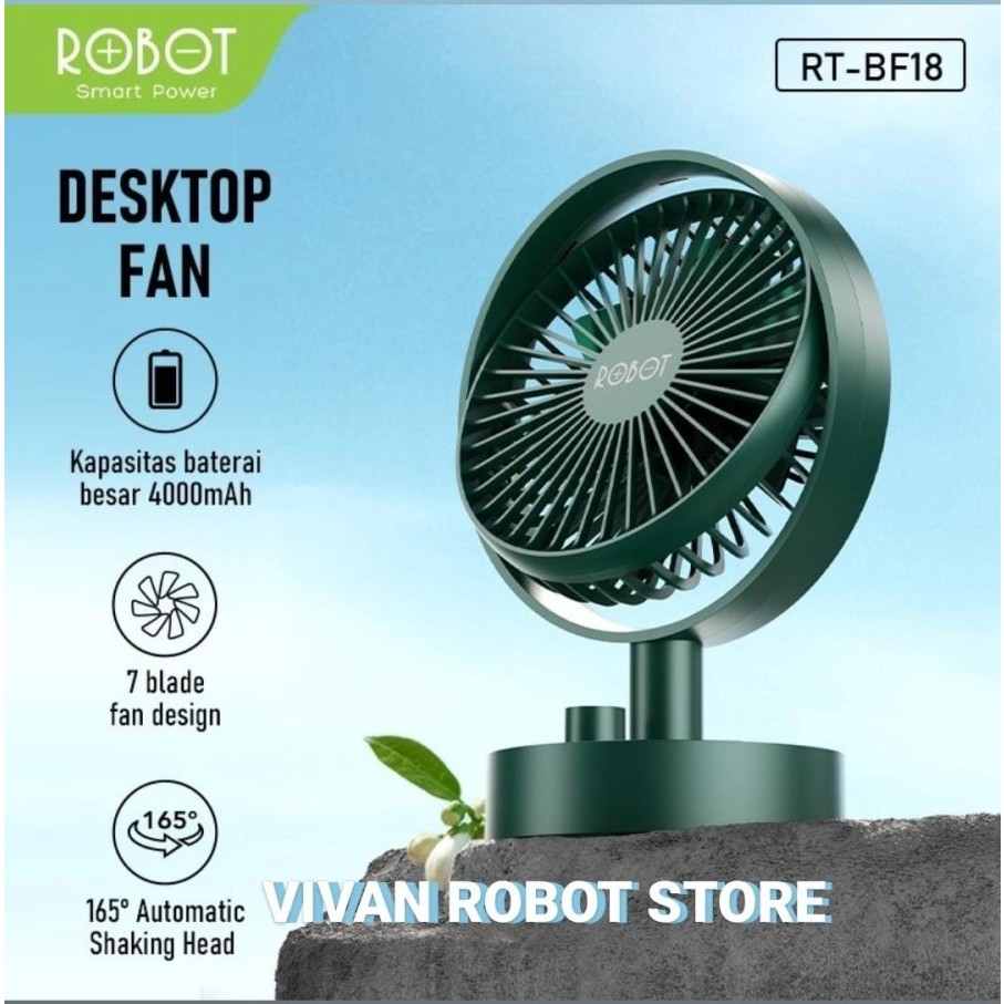 Jual ROBOT Mini Desktop Fan RT-BF18 Kipas Meja Mini Portable Original ...