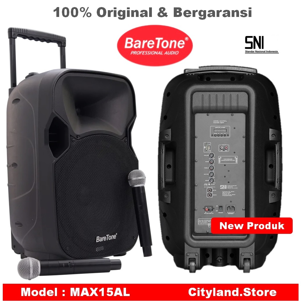 Jual Baretone MAX15AL Speaker Portable 15 Inch USB MP3 Bluetooth ...