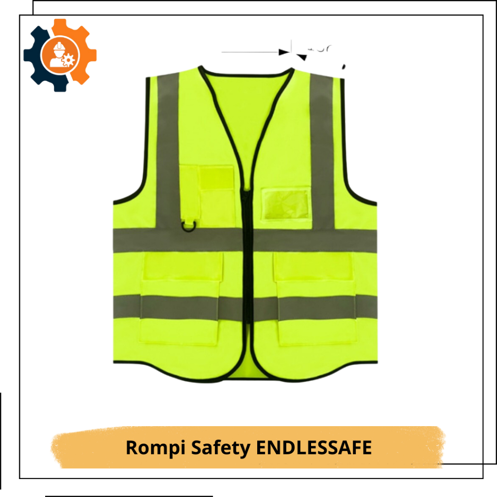 Jual Rompi Safety Bahan Drill Resleting - Safety Work Vest With Zipper ...