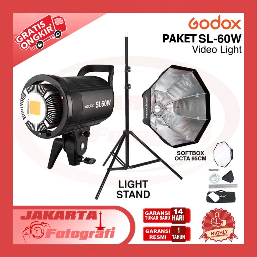 Jual GODOX SL60W VIDEO LED BOWENS MOUNT SL60 W SL- 60W WHITE LED LAMPU ...