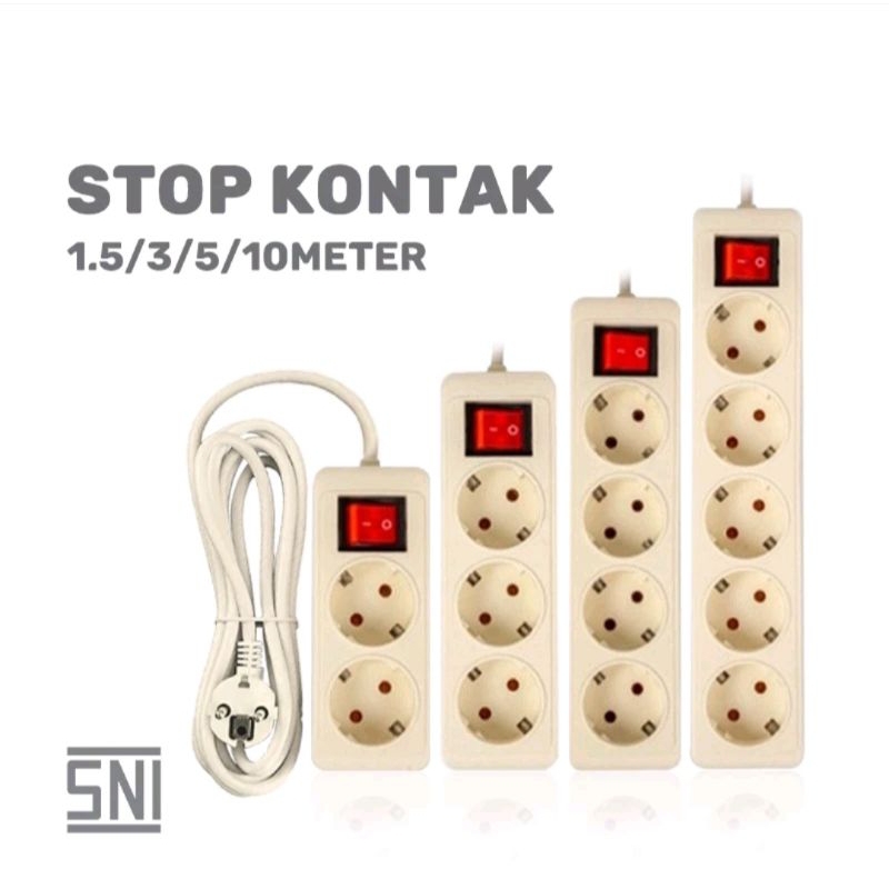 Jual [ HARGA GROSIR ] DEXTA STOP KONTAK + KABEL 2 / 3 / 4 / 5 LUBANG 1 ...