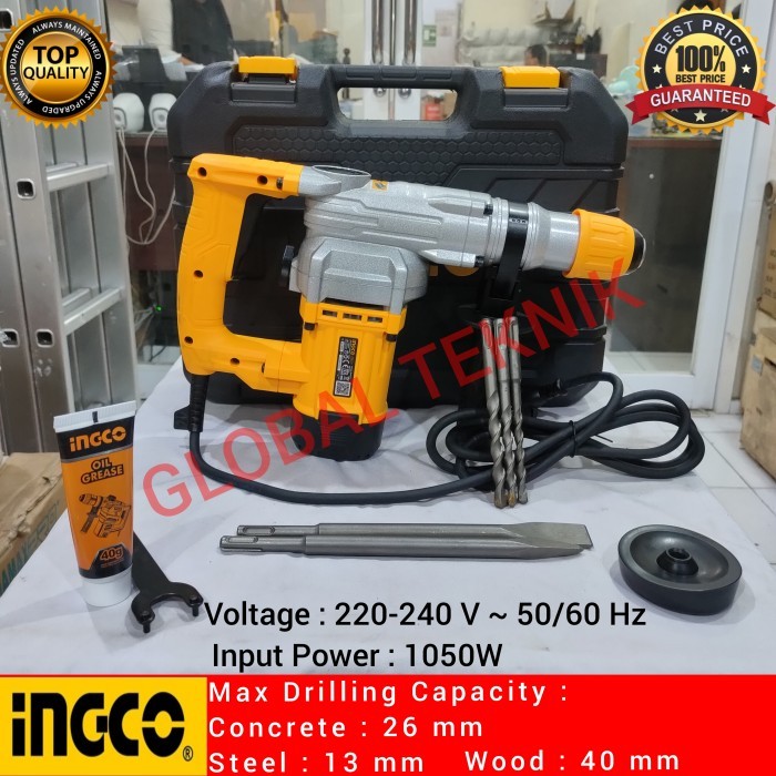Jual Mesin Rotary Hammer INGCO RH10506 Bor bobok beton 26mm Drill ...