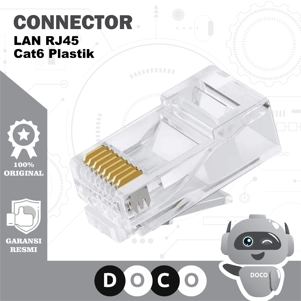 Jual Connector LAN RJ45 CAT6 Plastik Konektor Kabel Kepala Plug Network Jack Ethernet RJ 45 CAT ...