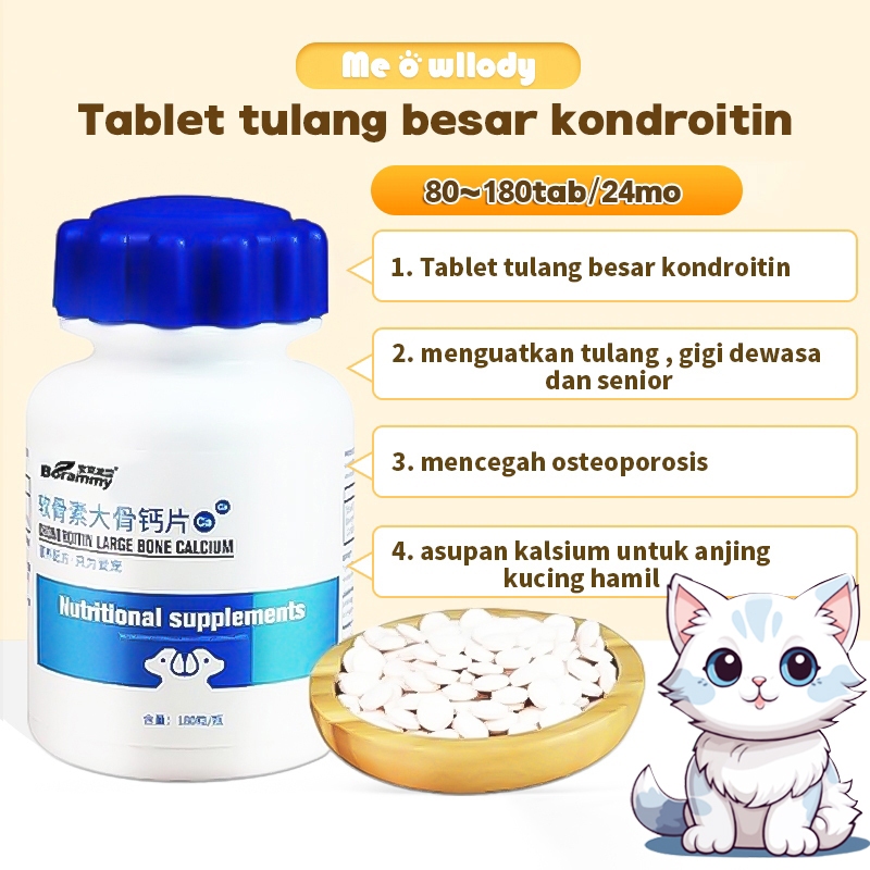 Jual Vitamin Kucing Tablet Kalsium Kondroitin For Kucing Anjing ...