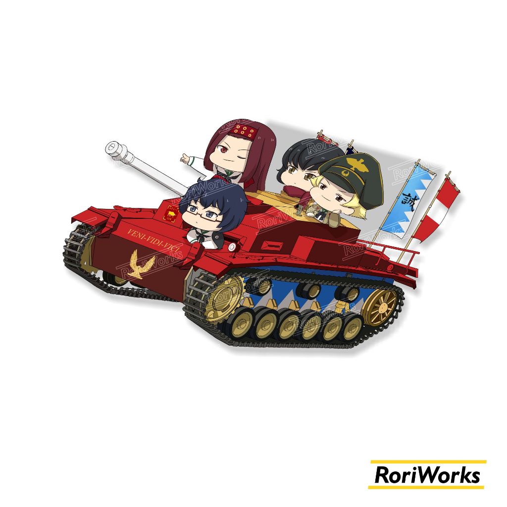 Jual Stiker Kiss cut - Hippo Team | Girls und Panzer | Shopee Indonesia