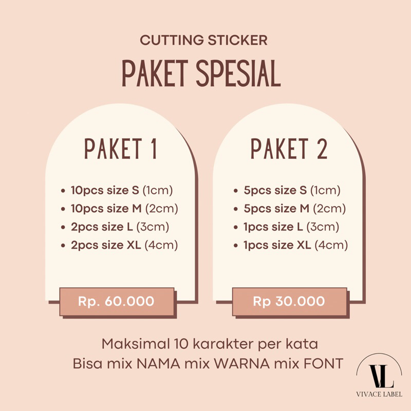 Jual [VIVACE] PAKET HEMAT Cutting Sticker Nama Custom Waterproof Stiker ...