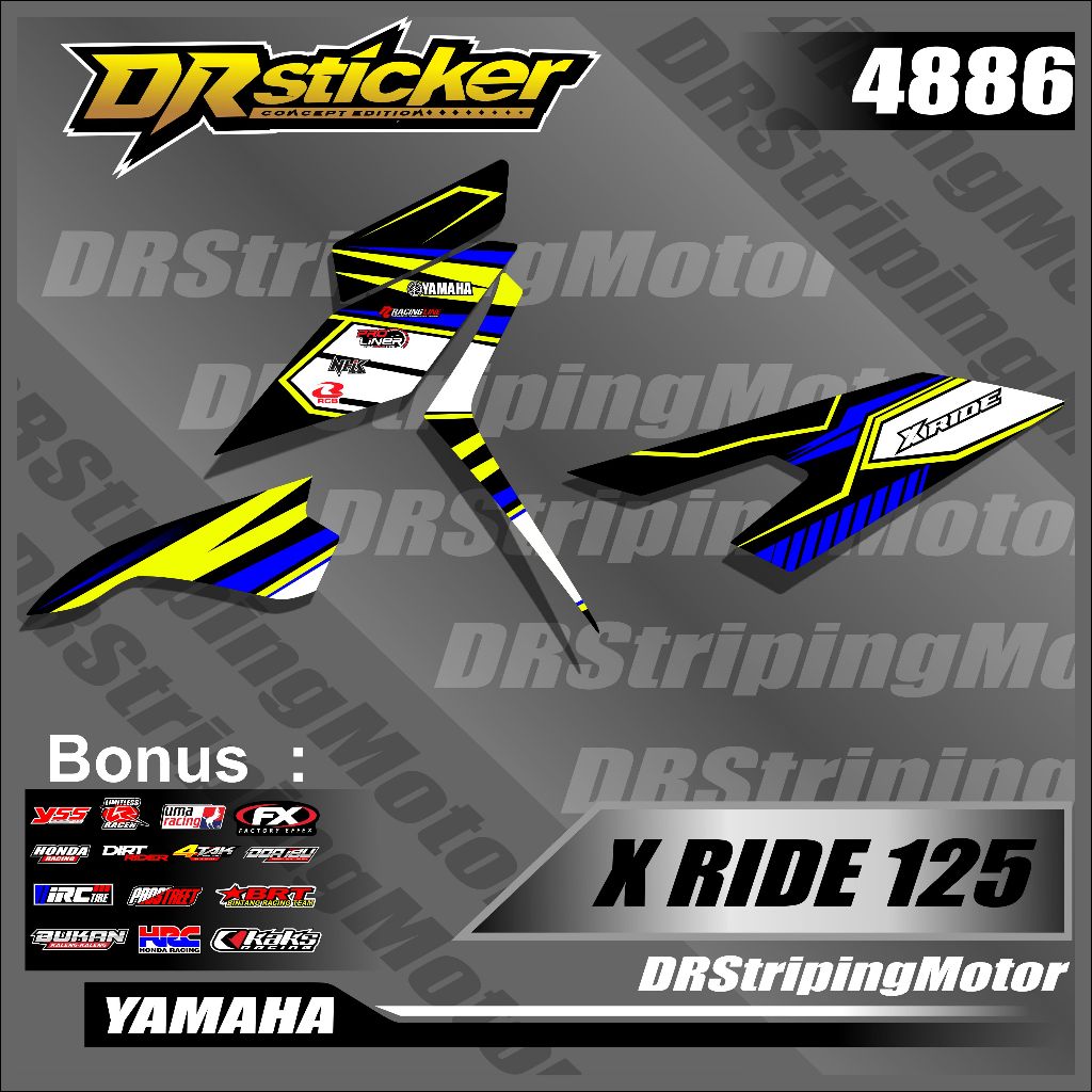 Jual Stiker Striping Motor Yamaha X Ride 125 Semifull - Striping X RIDE ...