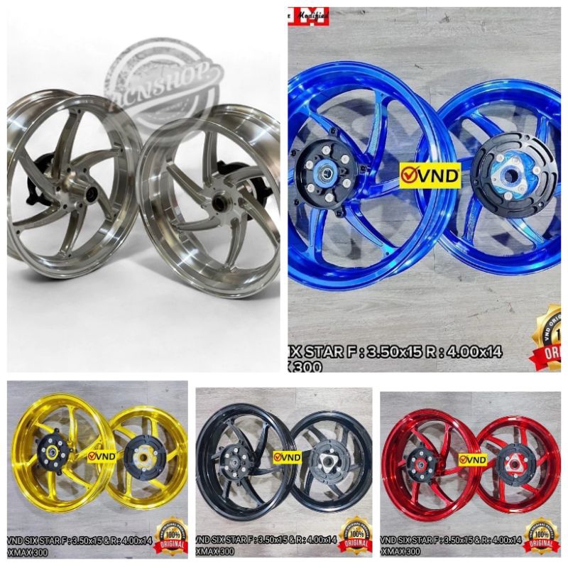 Jual VELG RACING YAMAHA XMAX OLD/XMAX NEW VND SIX STAR/VELG PELEK XMAX ...