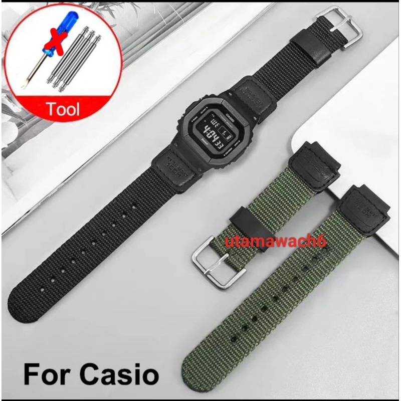 Jual Strap Jam tangan Casio kanvas/kain AE 1200/1300 A158/168 W800H SGW ...