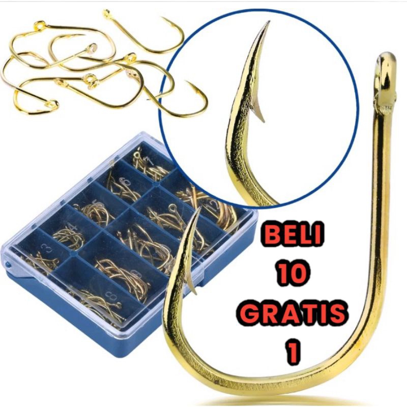Jual Kail Pancing Kotak Super Tajam Warna Emas isi 70 pcs | Shopee Indonesia