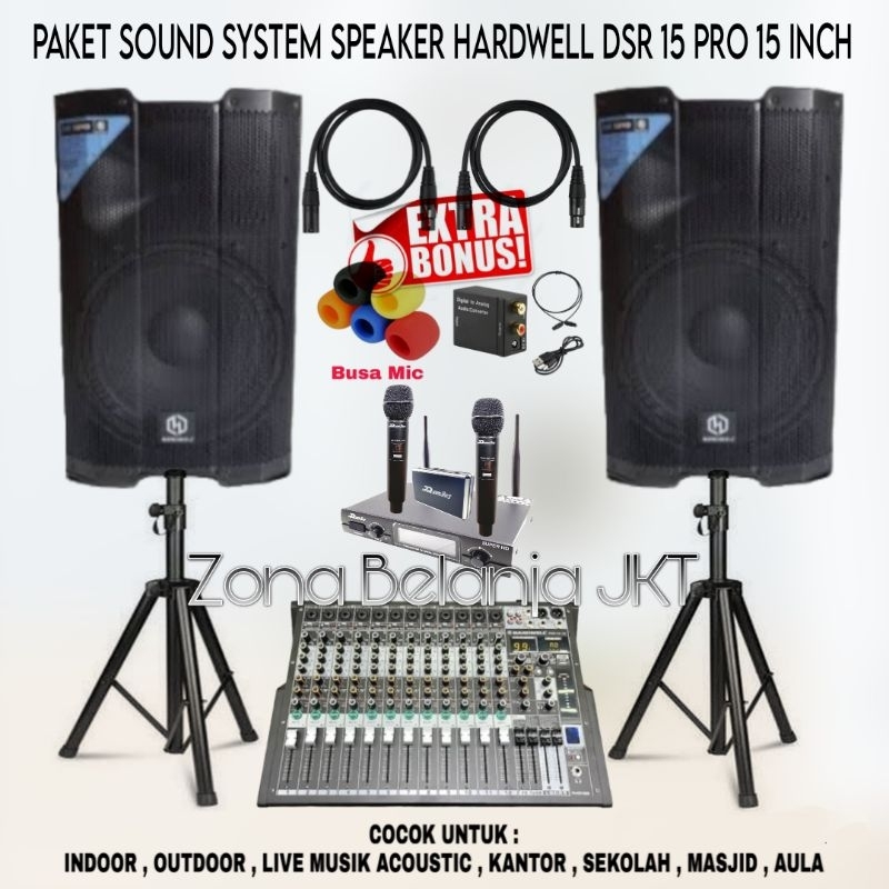 Jual PAKET SOUND SYSTEM OUTDOOR LIVE MUSIK SPEAKER HARDWELL 15 INCH ...