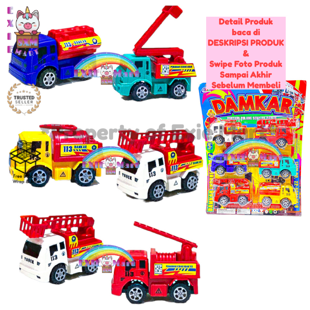 Jual MAINAN ANAK MOBIL DAMKAR KECIL ISI 6PCS - MAINAN ANAK LAKI-LAKI ...