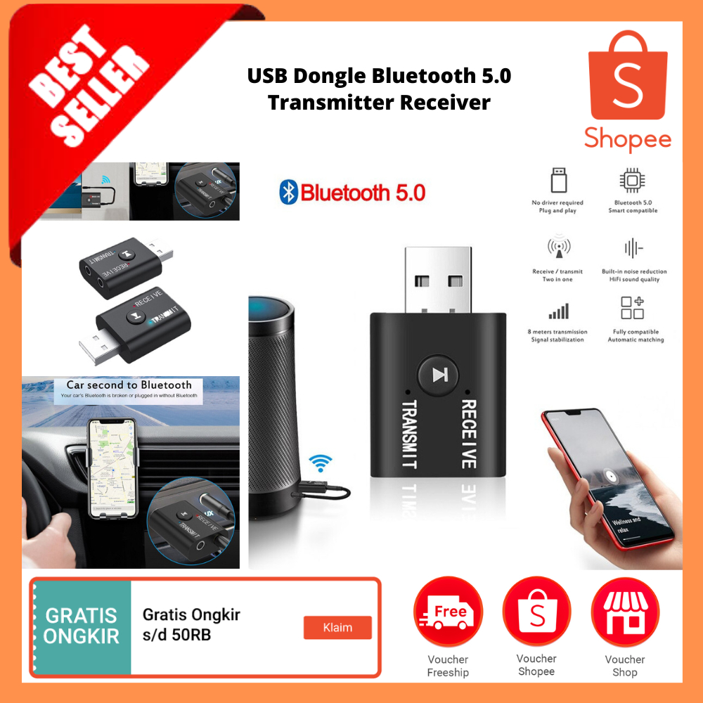 Jual USB Dongle Bluetooth 5.0 Transmitter Receiver / Pemancar Bluetooth ...