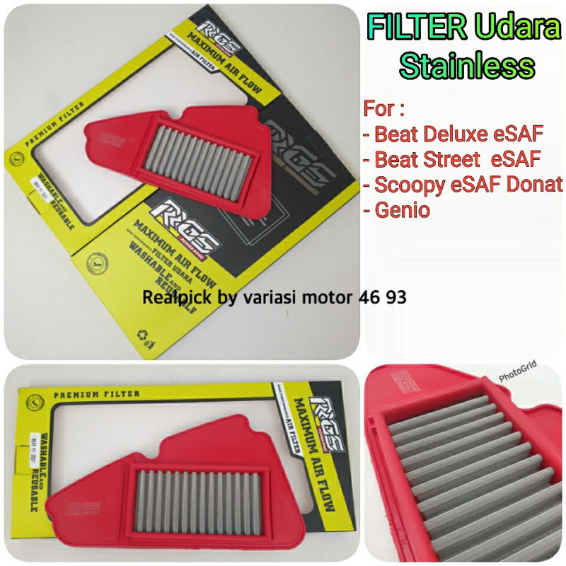 Jual filter saringan udara scoopy / beat / genio filter udara RGS ...
