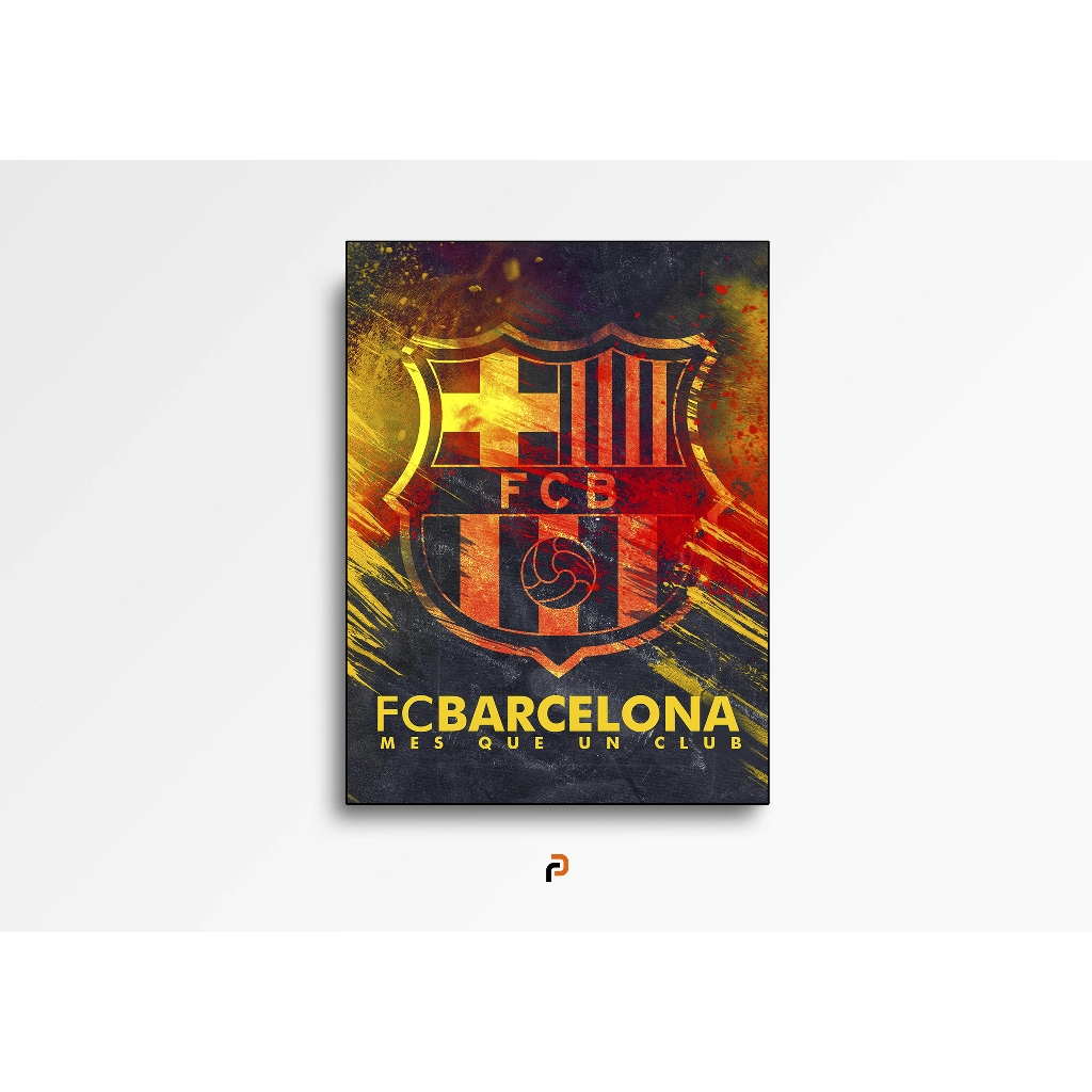 Jual Poster Sepak Bola FC Barcelona 2 Termasuk Frame Siap Pasang ...
