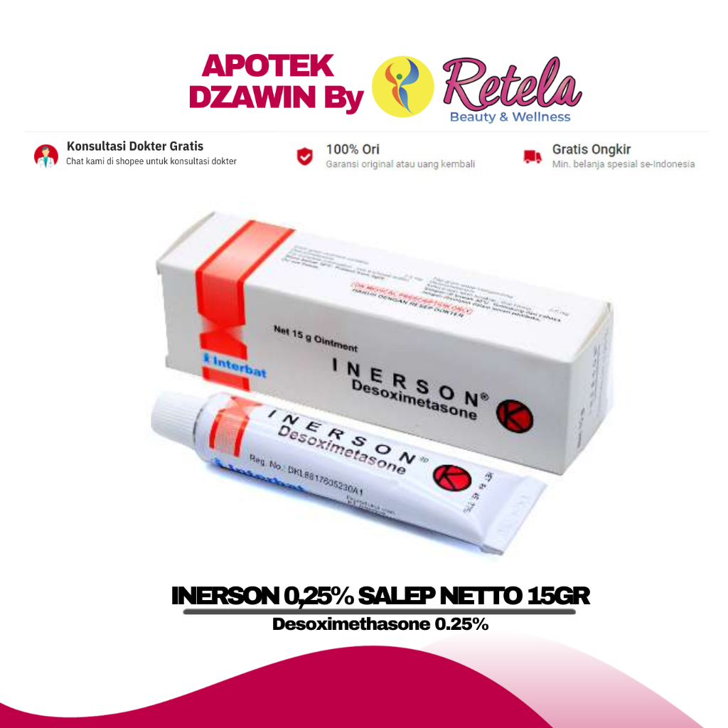 Jual INERSON 0,25% SALEP 15GR ( Desoximethasone 0.25% ) | Shopee Indonesia
