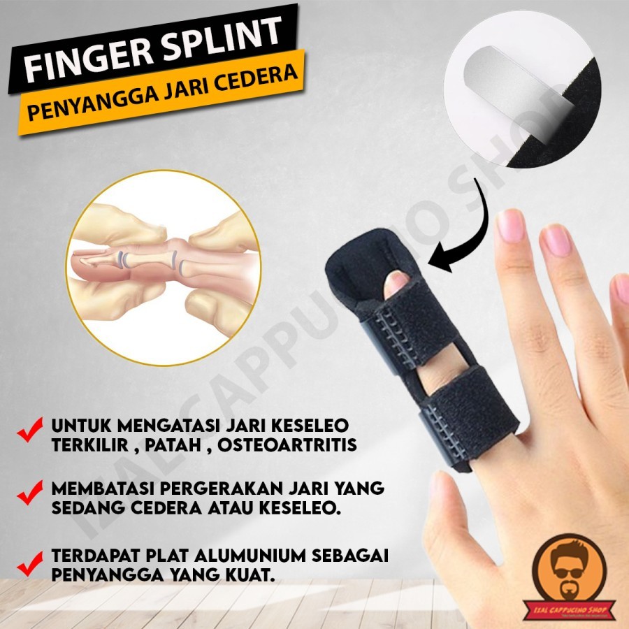 Jual Penyangga Jari Patah Finger Splint Cidera Trigger Finger Terapi ...