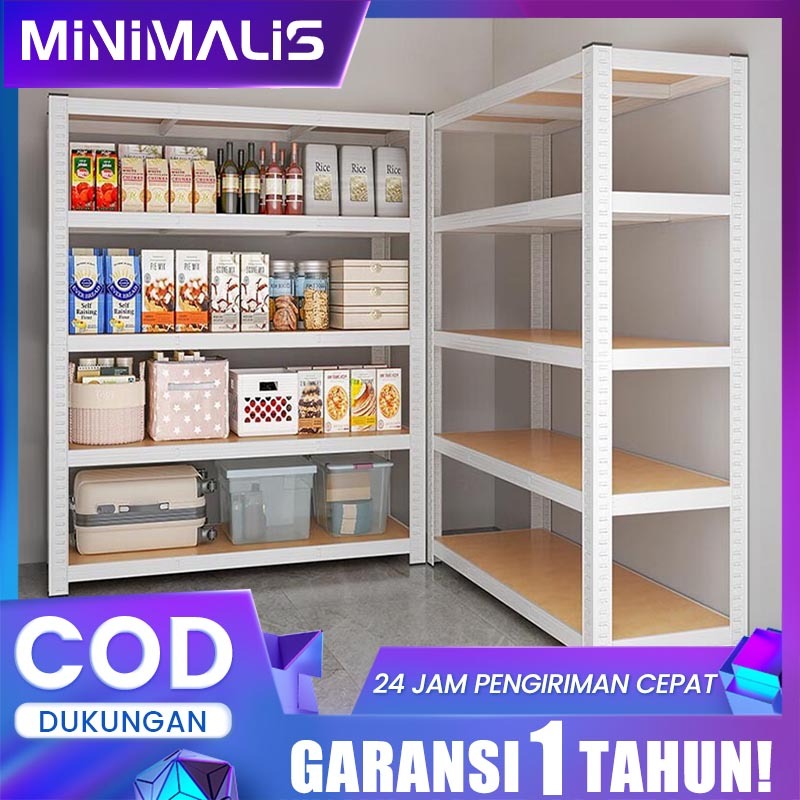 Jual Minimalis Rak besi siku 5/6 susun Rak Gudang Rak supermarket rak ...