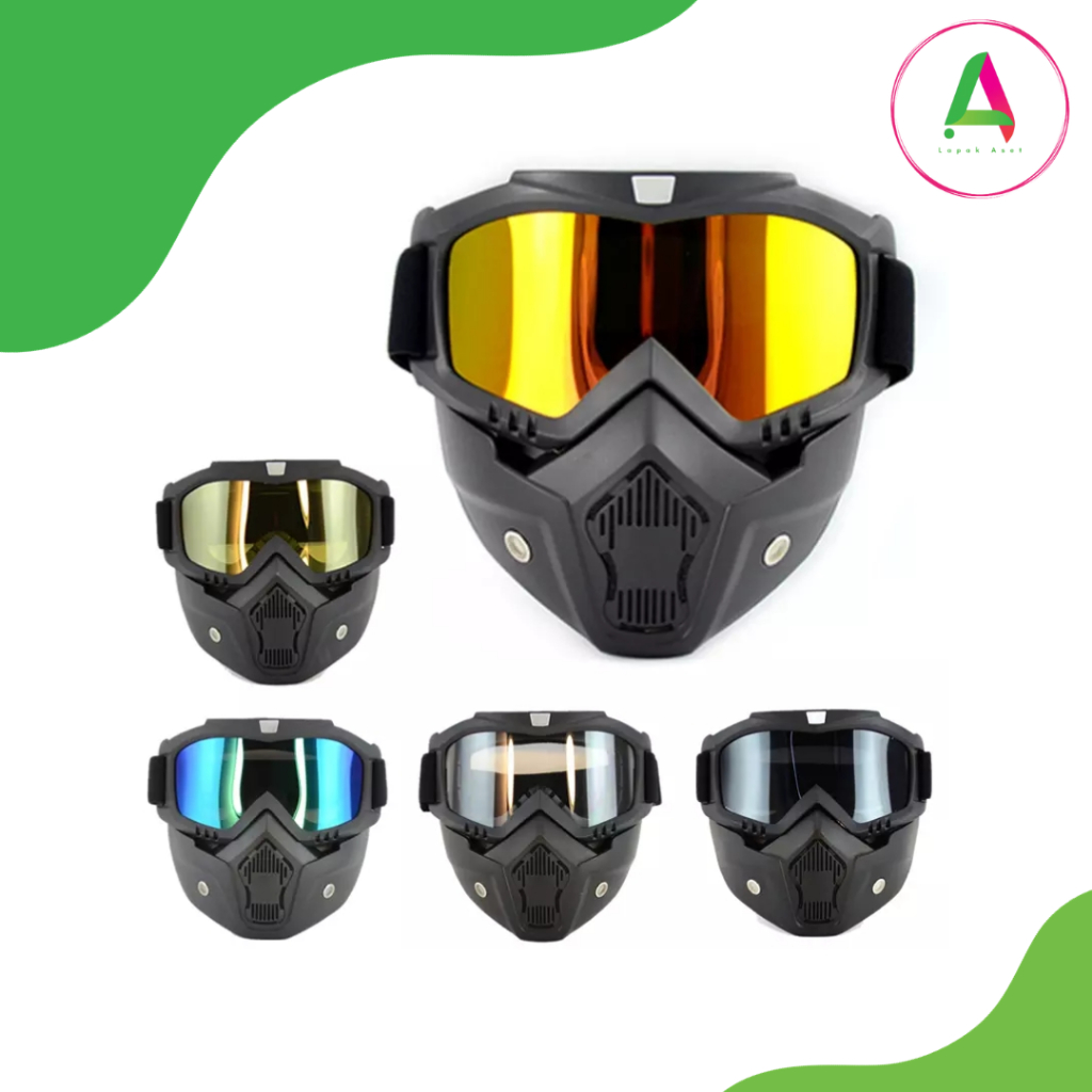 Jual Kacamata Mask Masker Helm Full Face Goggle Gogle Cross Helm Helem ...