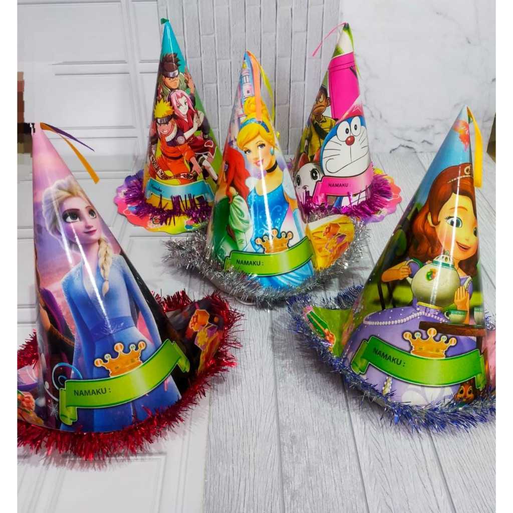 Jual TOPI KERUCUT GARLAND DORAEMON/GARLAND NARUTO/COBOY PRINCESS/COBOY ...