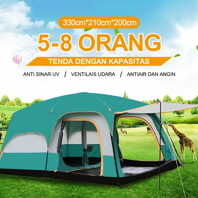 Jual Tenda Camping Waterproof Otomatis 5-8 Orang / Large capacity ...