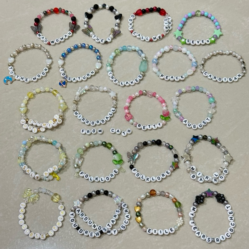 Jual FOLKLORE - taylor swift friendship bead bracelets album songs ...