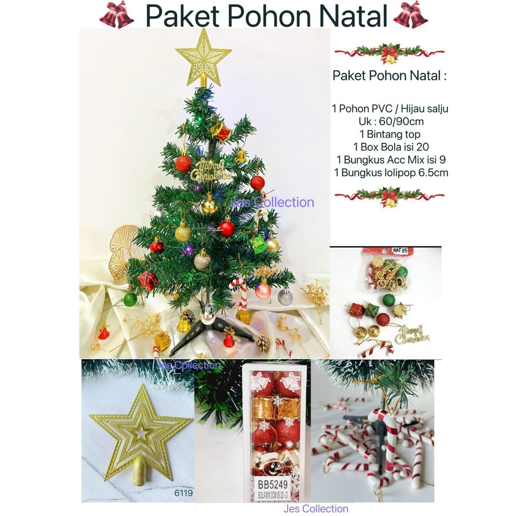Jual POHON NATAL PORTABLE 60 90 CM dan PAKET DEKORASI POHON LENGKAP ...