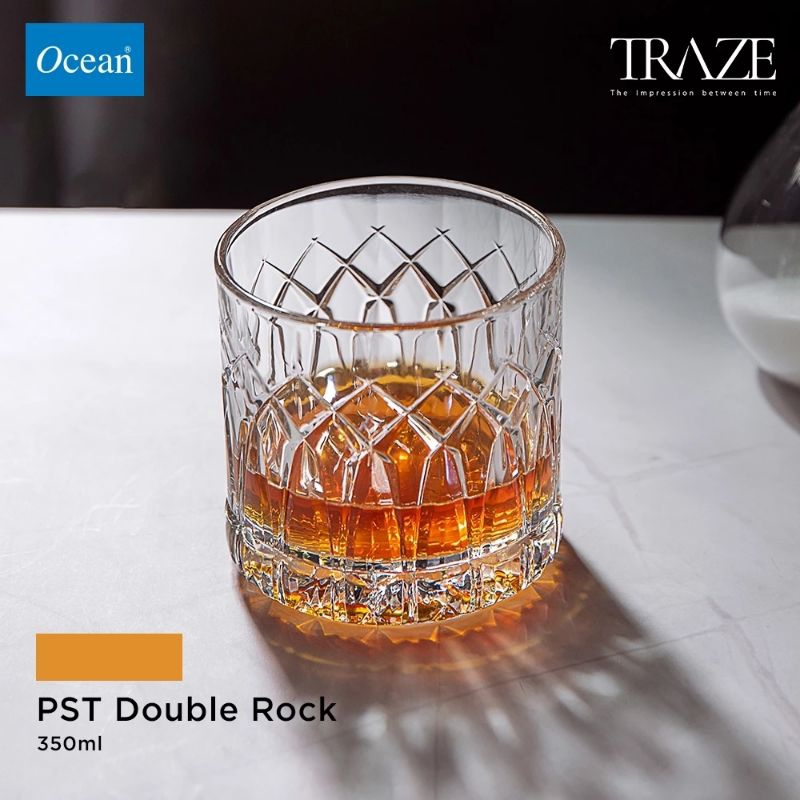 Jual OCEAN Traze Double Rock Gelas Kaca Aesthetic 350ml Past Present Future | Shopee Indonesia