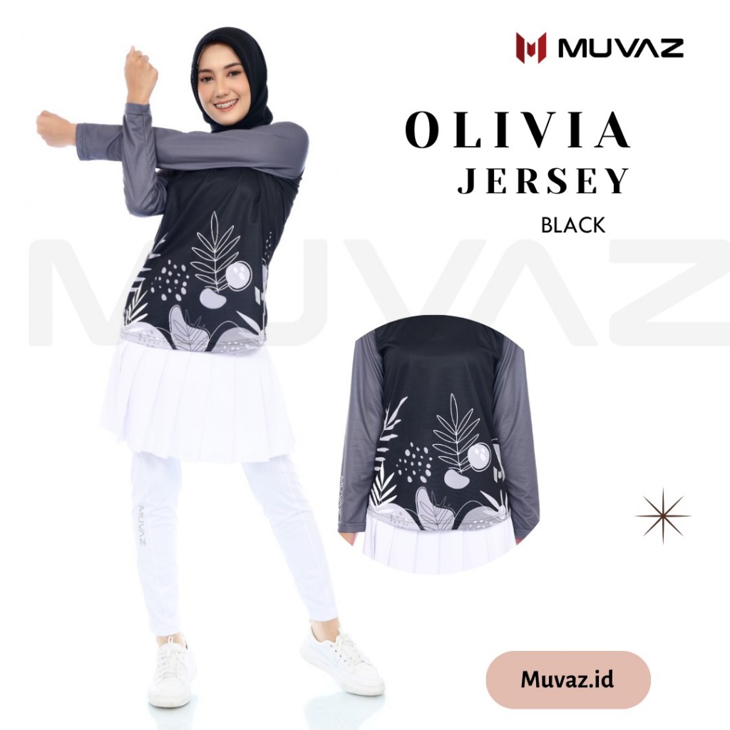 Jual Muvaz Olivia - Kaos Olahraga Muslimah Dryfit Motif | Shopee Indonesia