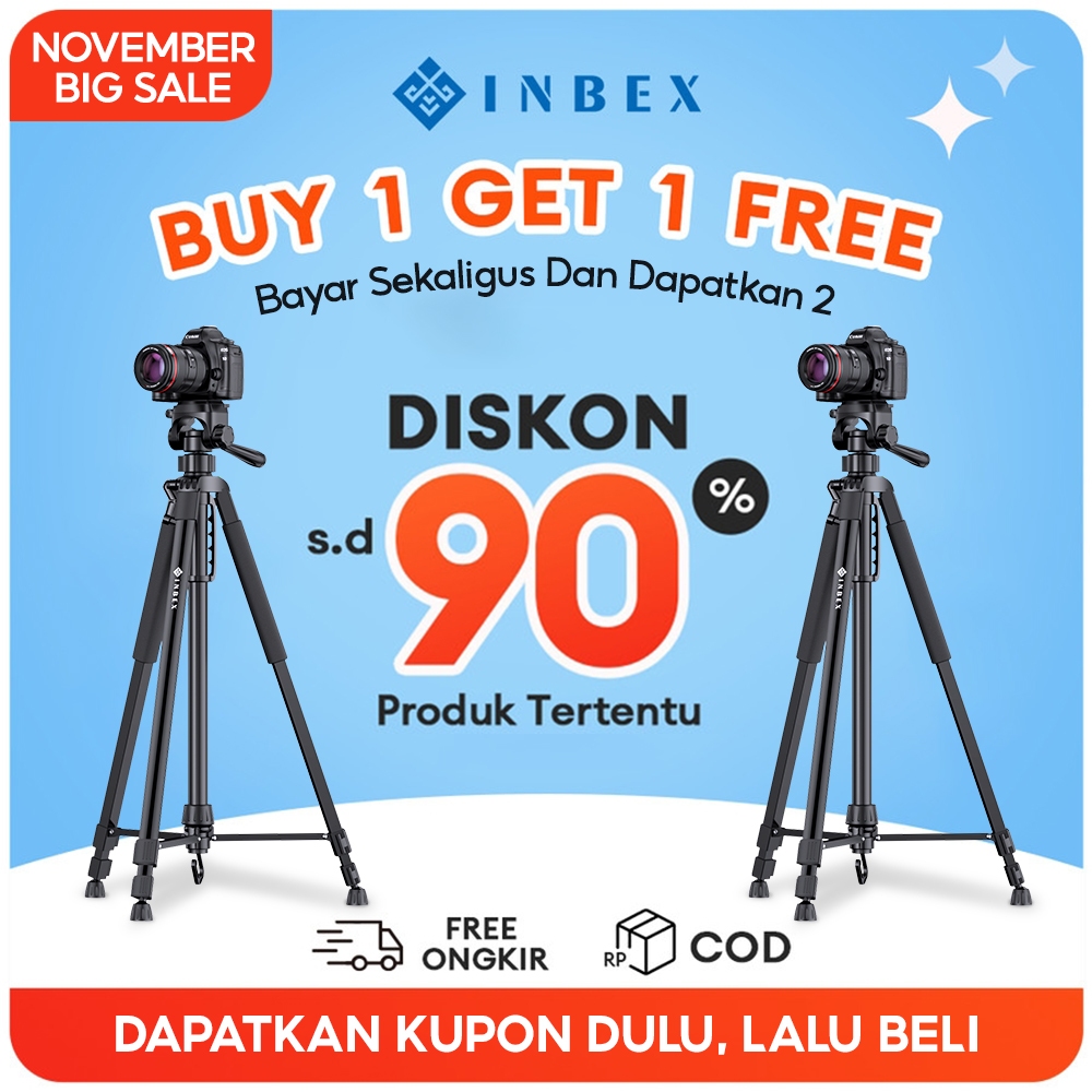 Jual [2pc] INBEX IB-2 170CM Tripod Kamera Hp Bluetooth Remote Tripot ...