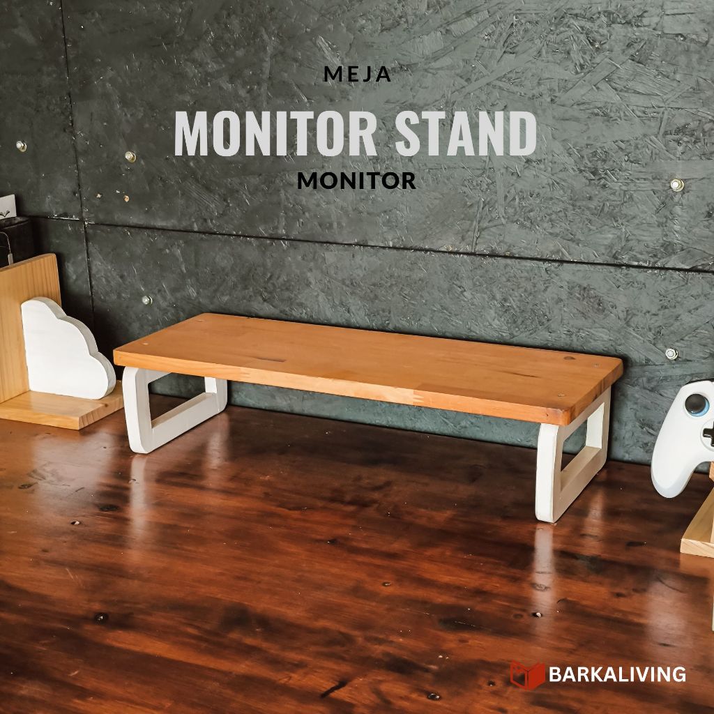 Jual Meja Monitor Stand Riser Laptop Kayu Dudukan Laptop Monitor ...