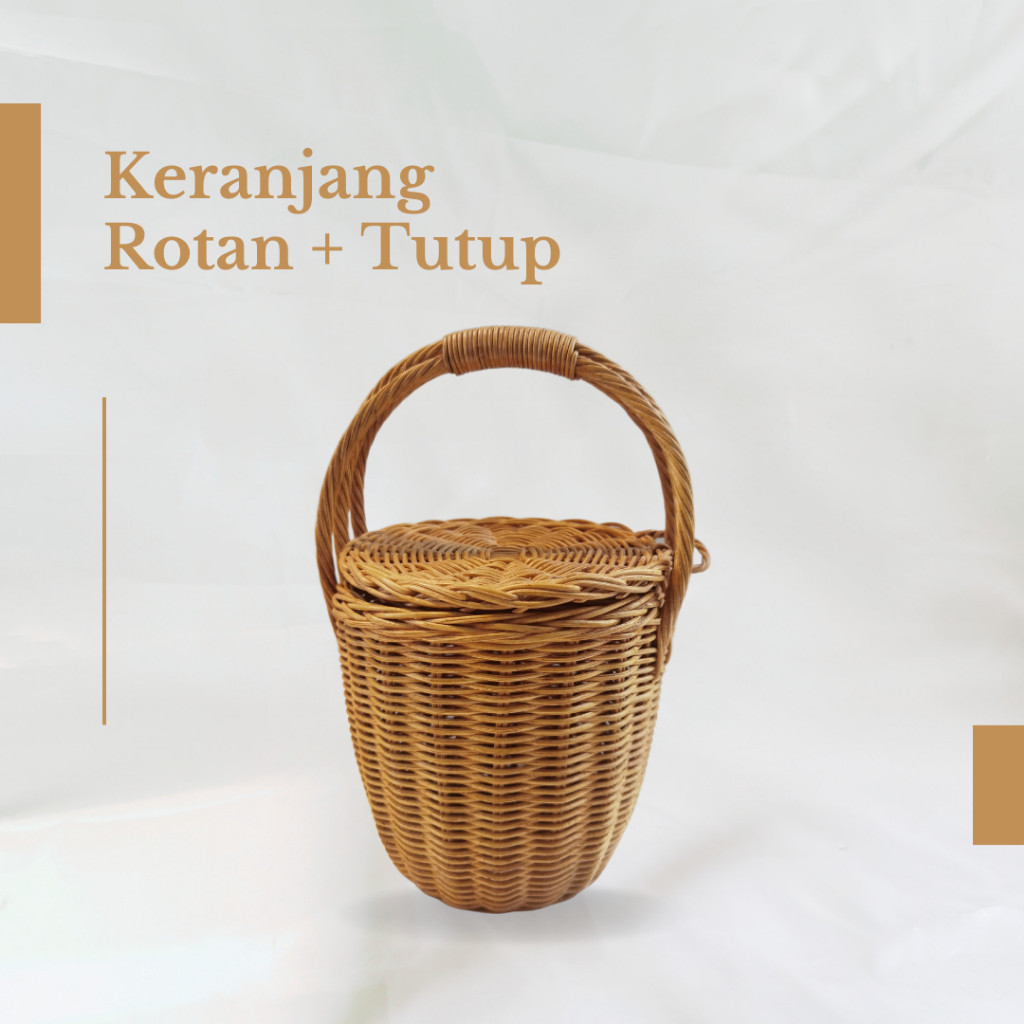 Jual Keranjang Rotan Piknik Estetik/ Hampers Rotan Tabung/ Keranjang ...