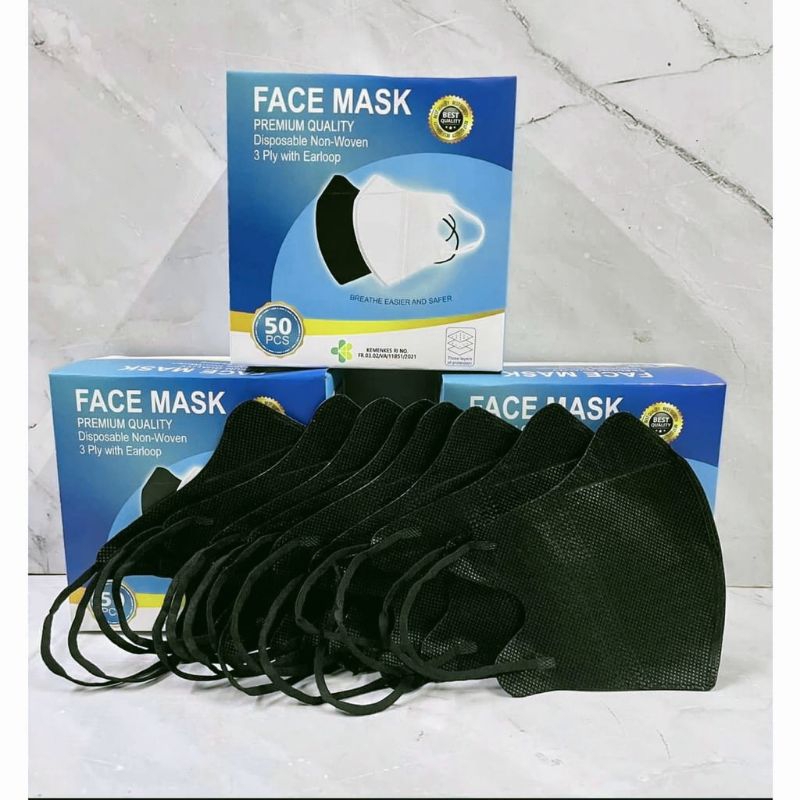 Jual [ZS21] Masker Duckbill 3Ply Facemask Isi 50 Pcs Mix Warna Hitam ...