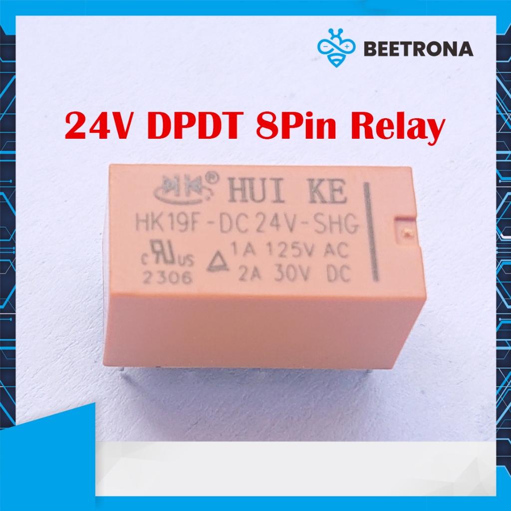 Jual Relay HK19F 24V 8pin DPDT 2 Channel SPDT 8 kaki 24VDC | Shopee ...