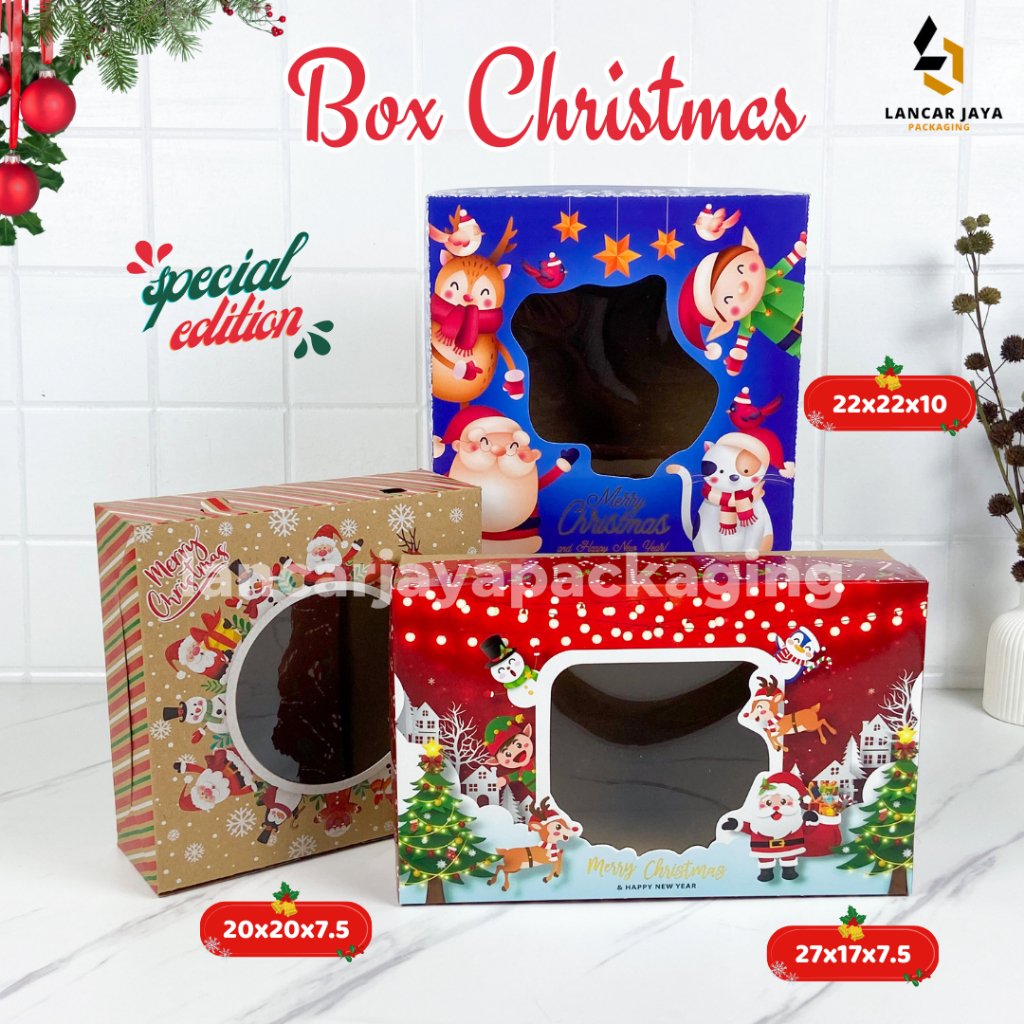 Jual Box Natal Christmas Kotak Roti Bolu Lapis Dos Hampers Kue Kering ...