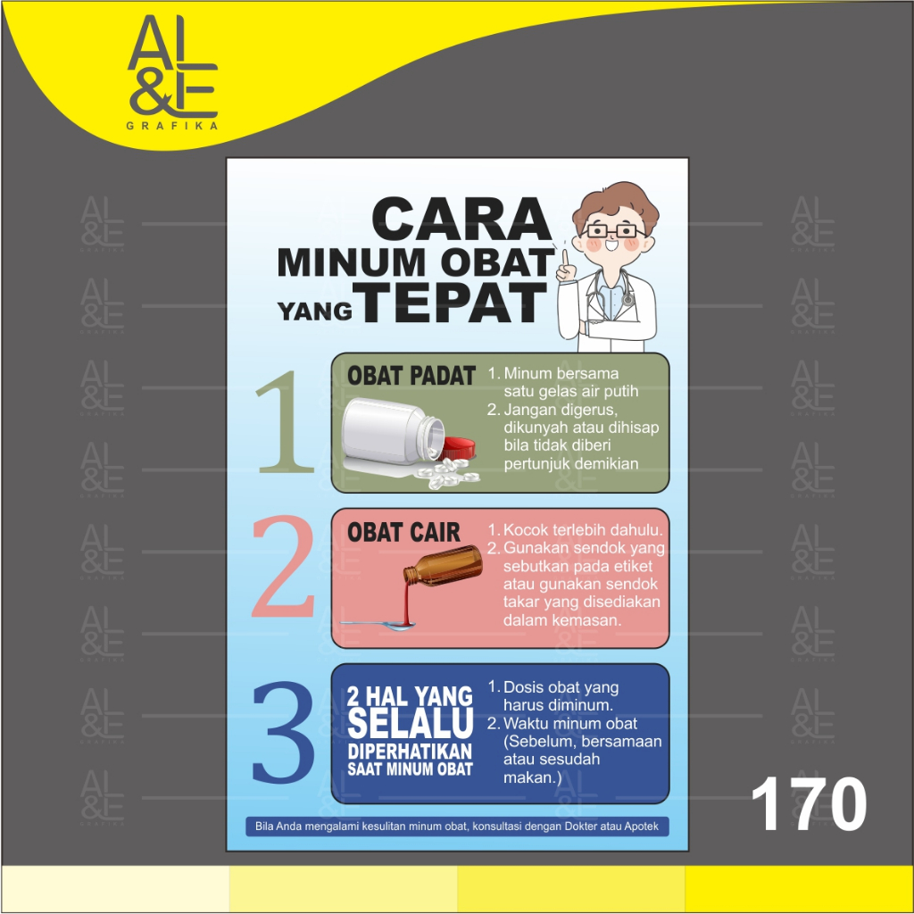 Jual 170 - STIKER CARA MINUM OBAT YANG TEPAT - VINYL STIKER RITRAMA ...