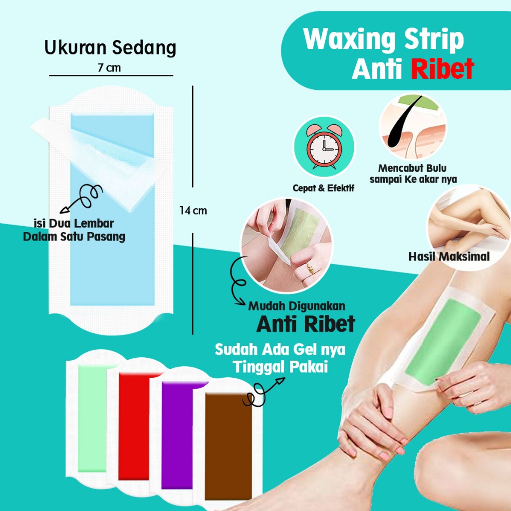 Jual Waxing Strip Pencabut Bulu / Hair Removal Strip New Formula model oval ukuran sedang 14x7 ...