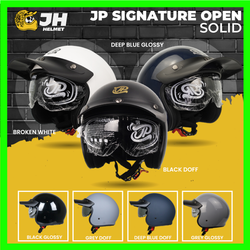 Jual Helm JP Signature Open SO Solid I Helm Retro I Helm Half Face I ...