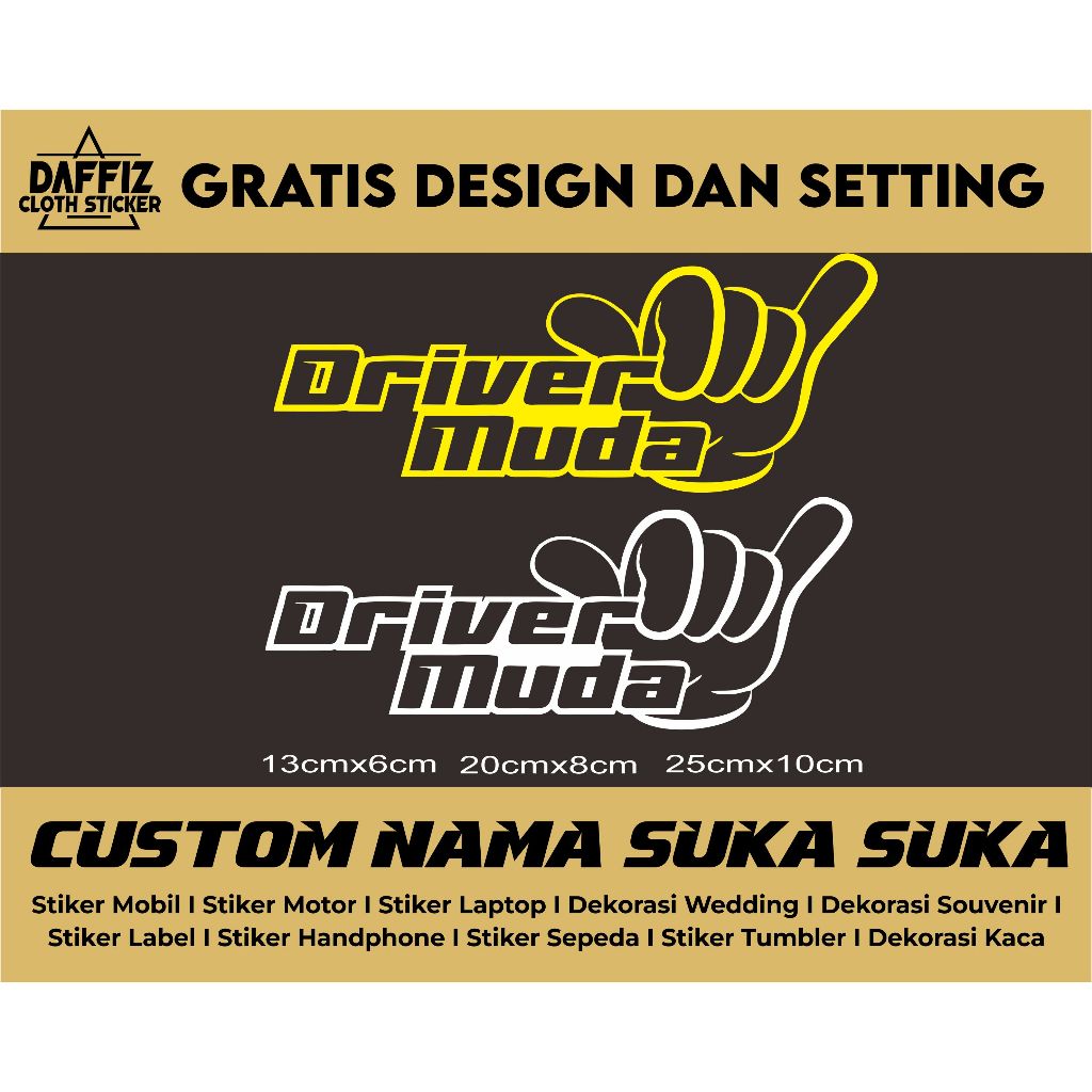 Jual STIKER CUTTING DRIVER MUDA | Shopee Indonesia