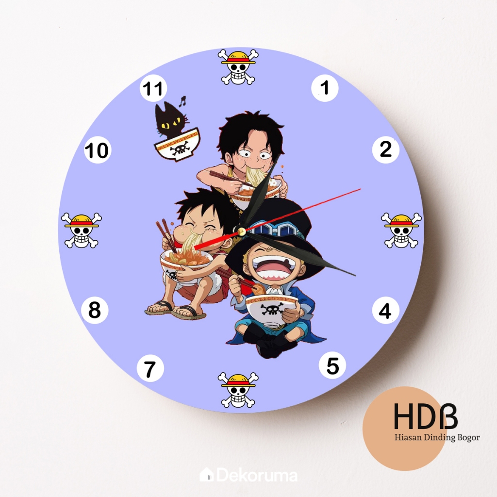 Jual HDB - Jam Dinding One Piece Jam Dinding Anime Kamar Tidur - Model ...