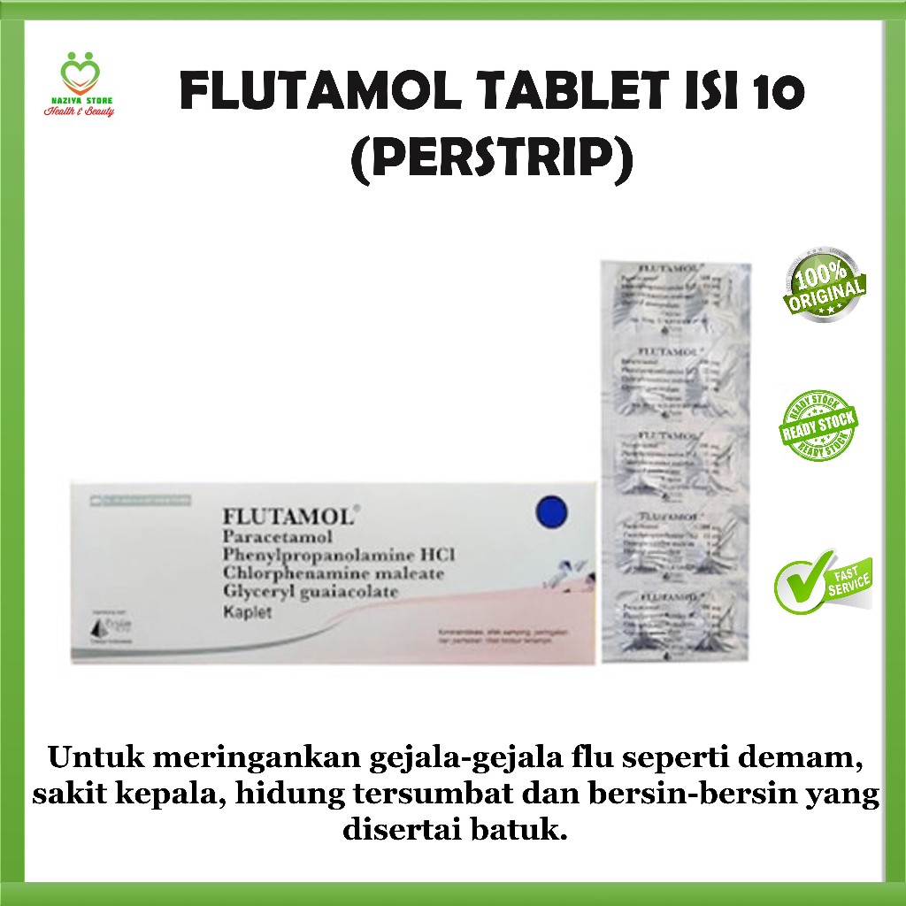 Jual FLUTAMOL TABLET PERSTRIP ISI 10 TABLET Obat Demam Batuk Pilek Flu ...