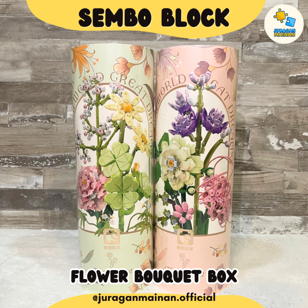 Jual SEMBO BLOCKS Florist Bouquet Box - Block Brick Bricks Bongkar ...