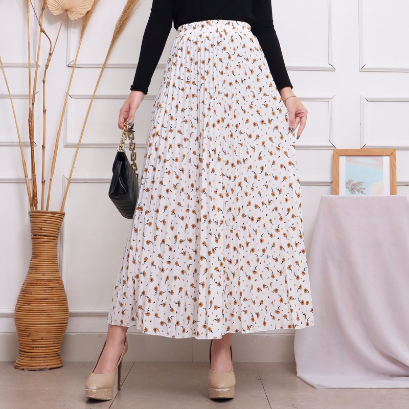 Jual ROK MOTIF BUNGA FLORAL JUMBO XXL / ROK DAILY KOREAN STYLE / LILY ...