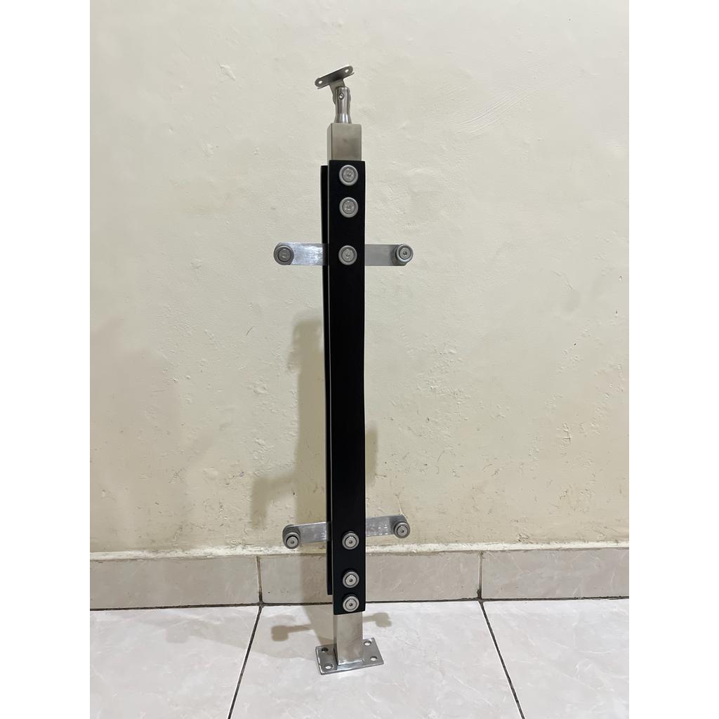 Jual Tiang Railing Tangga Stainless + Kayu G-16 SUS 304 Kilap Tapak ...