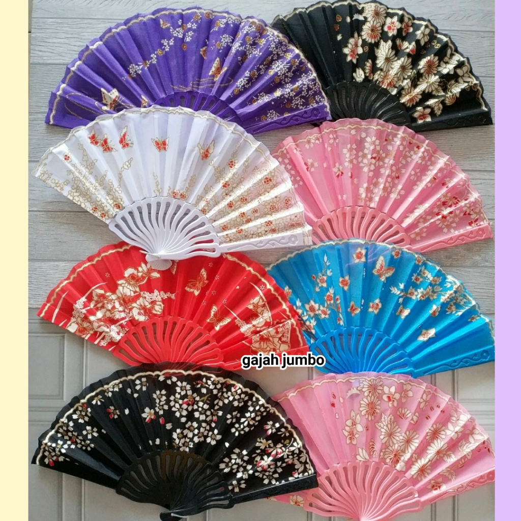 Jual Kipas Lipat Kain Glitter dan Bunga Kipas Tangan Manual Tari ...