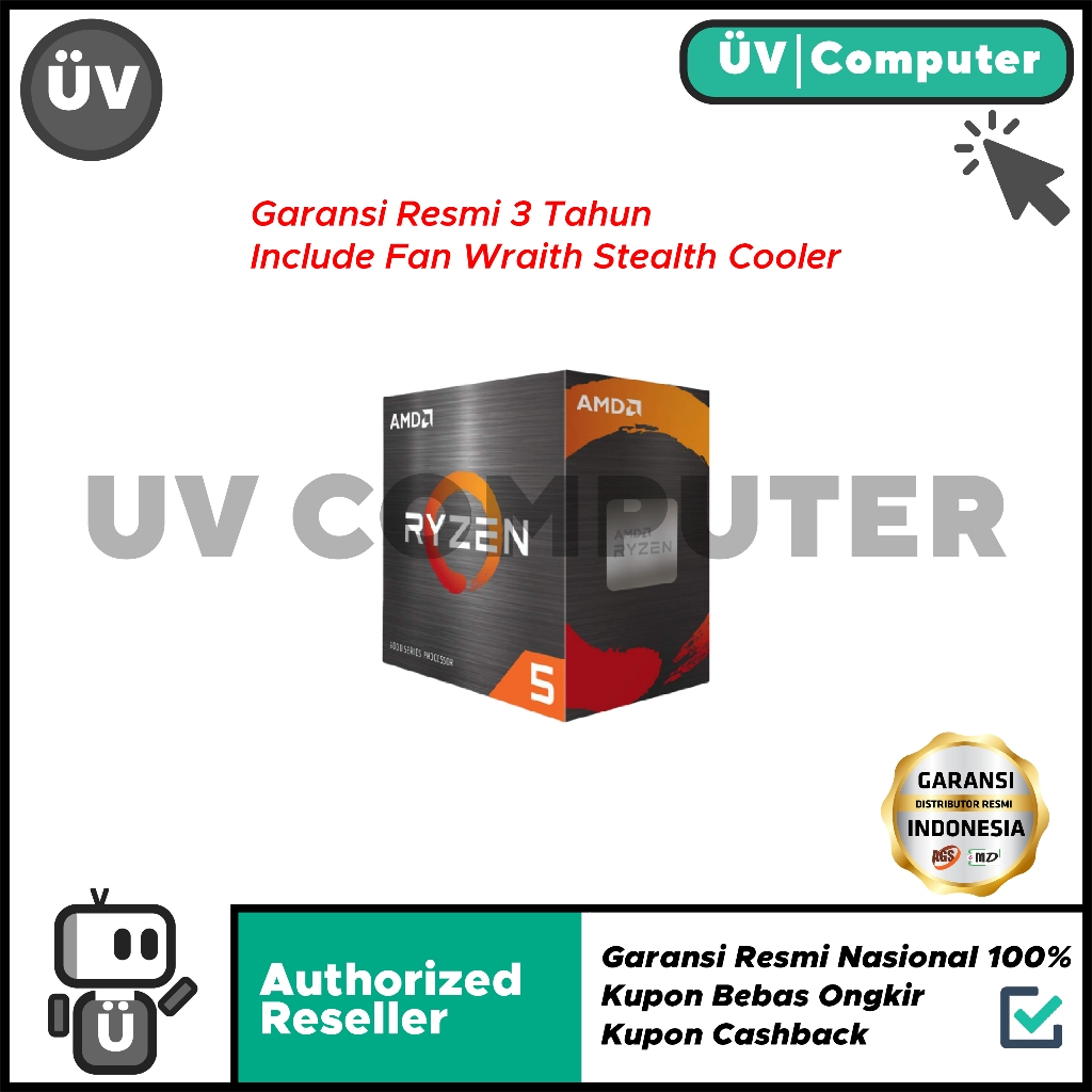 Jual AMD Ryzen 5 5600 Processor CPU Zen 3 Vermeer AM4 AM-4 BOX Fan Wraight Stealth Cooler ...