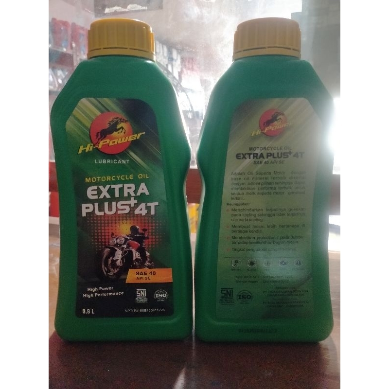 Jual oli Hi-power lubricant motorcycle oil extra plus*4T sae 40 / 0,8L ...