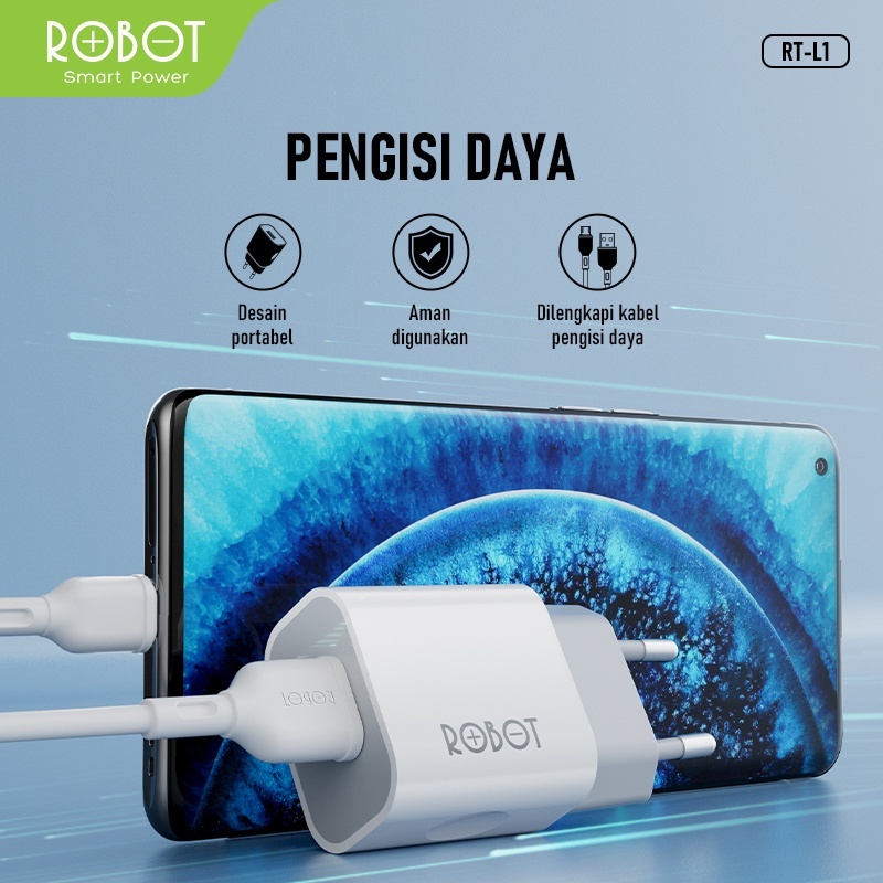 Jual VIVAN X ROBOT Charger RT-L1 Single Port Quick Charging Original ...